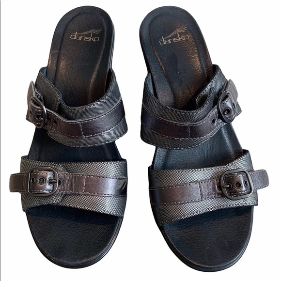 Dansko | Shoes | Dansko Jessie Pewter Multi Wedge Sandal Sz 4 | Poshmark